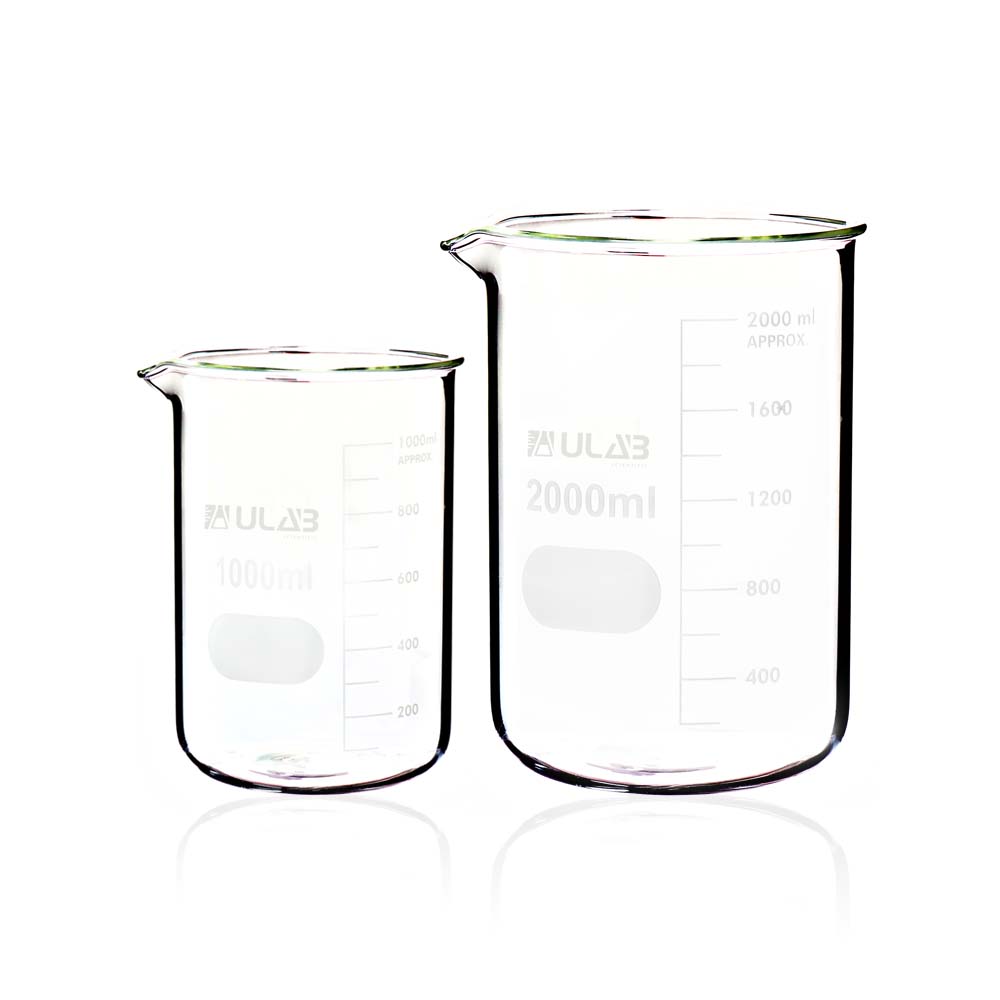 ULAB Scientific Glass Beaker Set, 2 Sizes 1000ml 2000ml, 3.3 ...