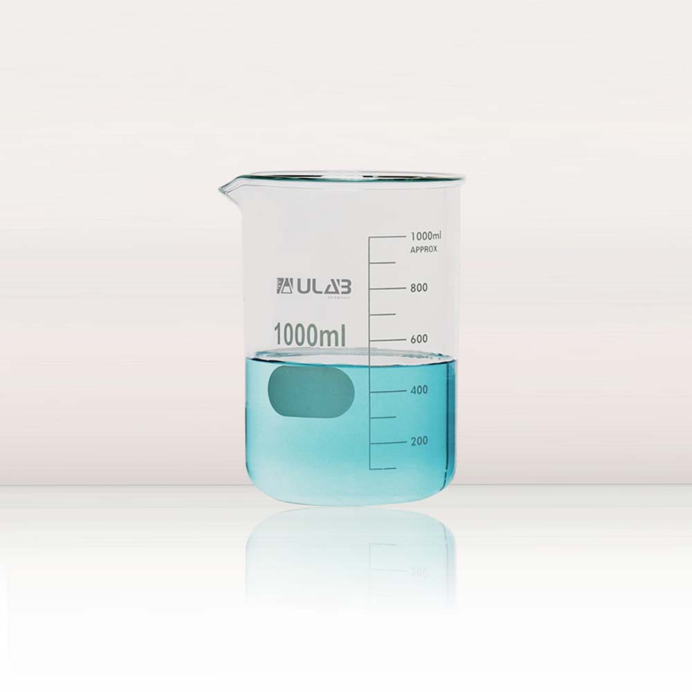 ULAB Scientific Low Form Griffin Glass Beaker Set with Glass Stirring Rod Offered, 3 Sizes 250ml ...